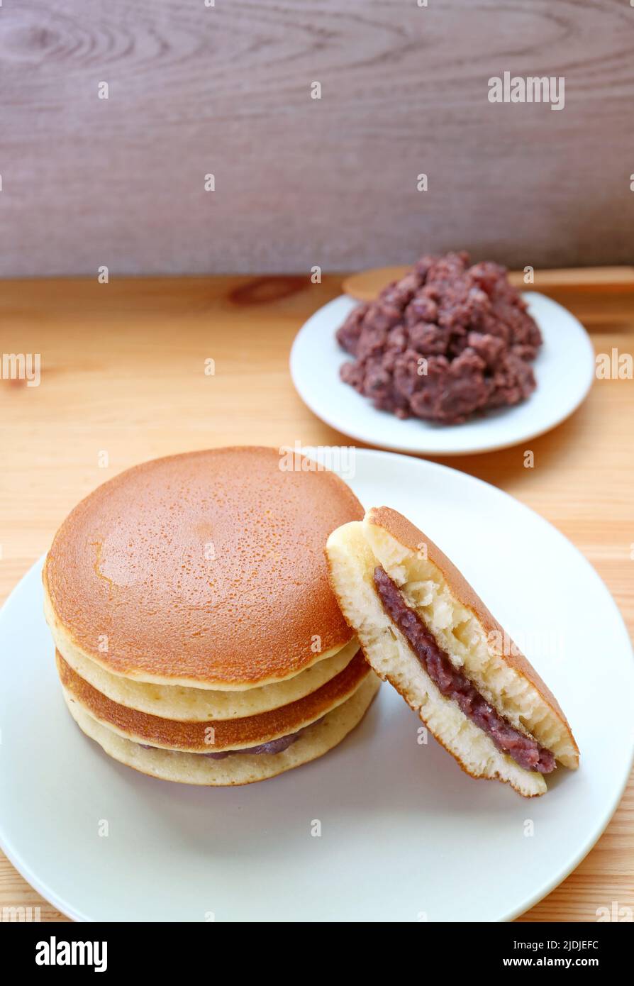 Plate of Delectable Dorayaki, Japanese Azuki Bean Paste(Anko) Filled ...