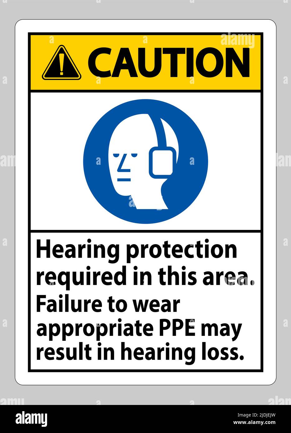 Caution Sign Hearing Protection Required In This Area, Failure To Wear ...