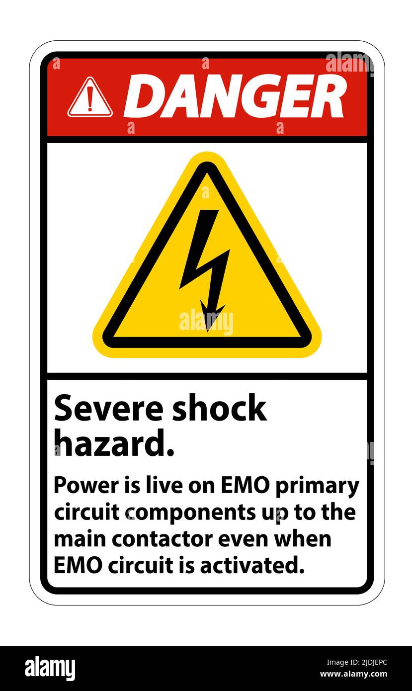 Danger Severe shock hazard sign on white background Stock Vector Image ...