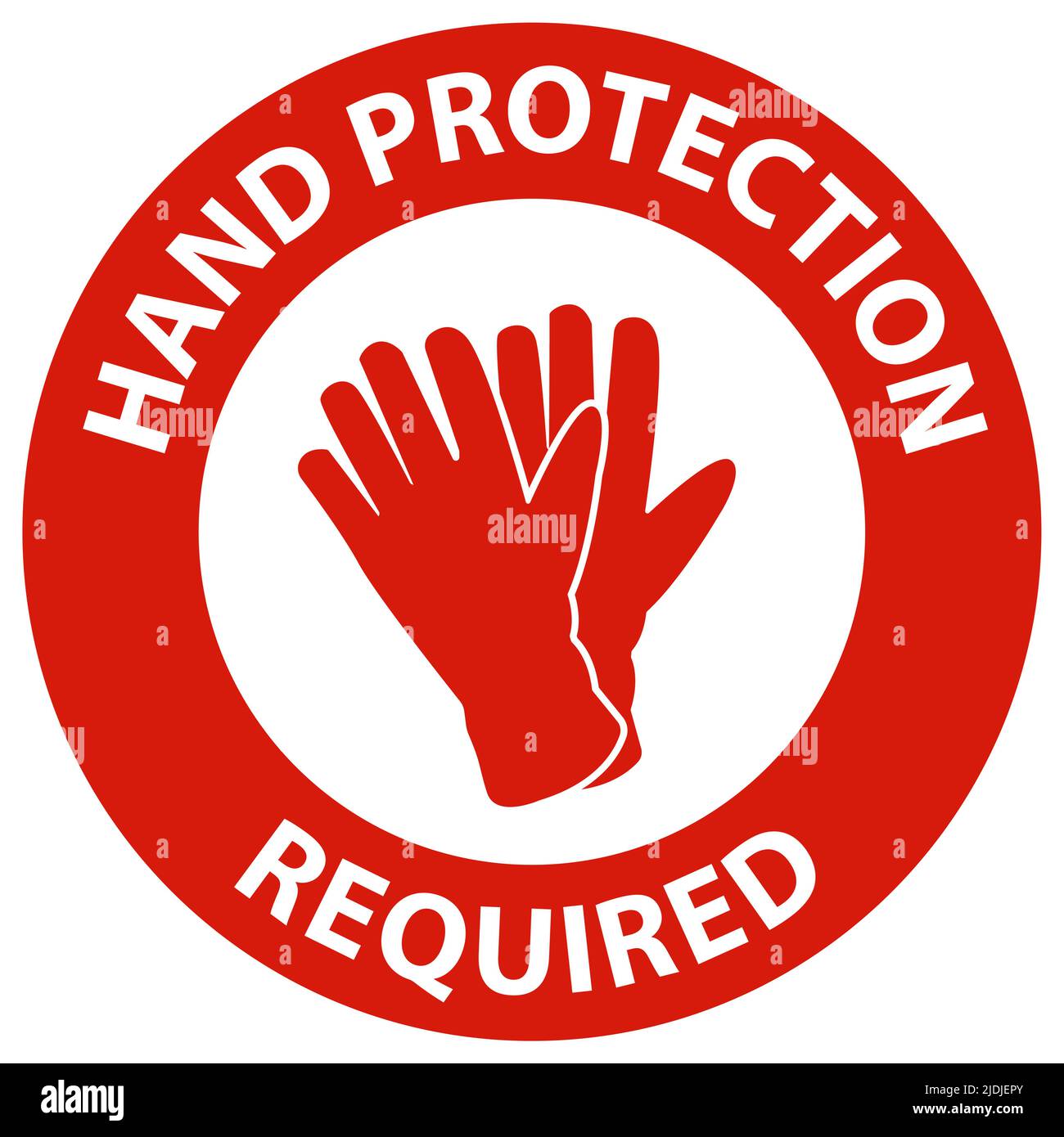 Danger Hand Protection Required Sign on white background Stock Vector ...