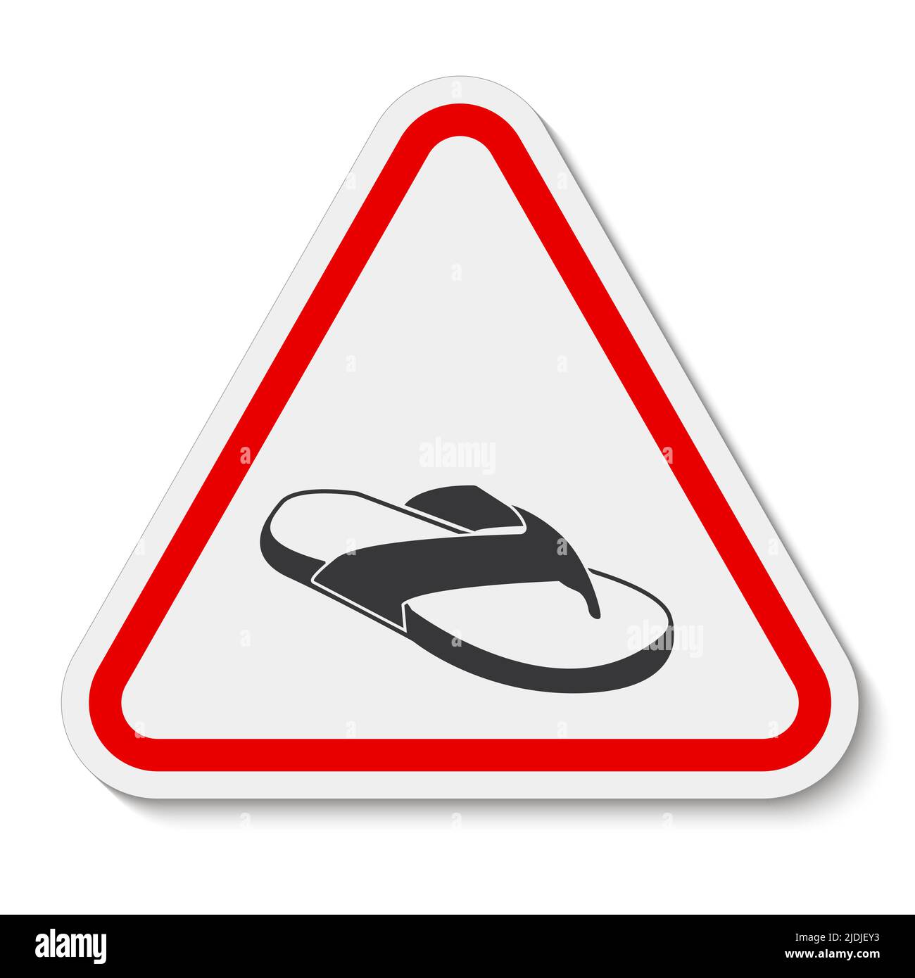Caution No Open Toed Shoes Sign on white background Stock Vector Image ...
