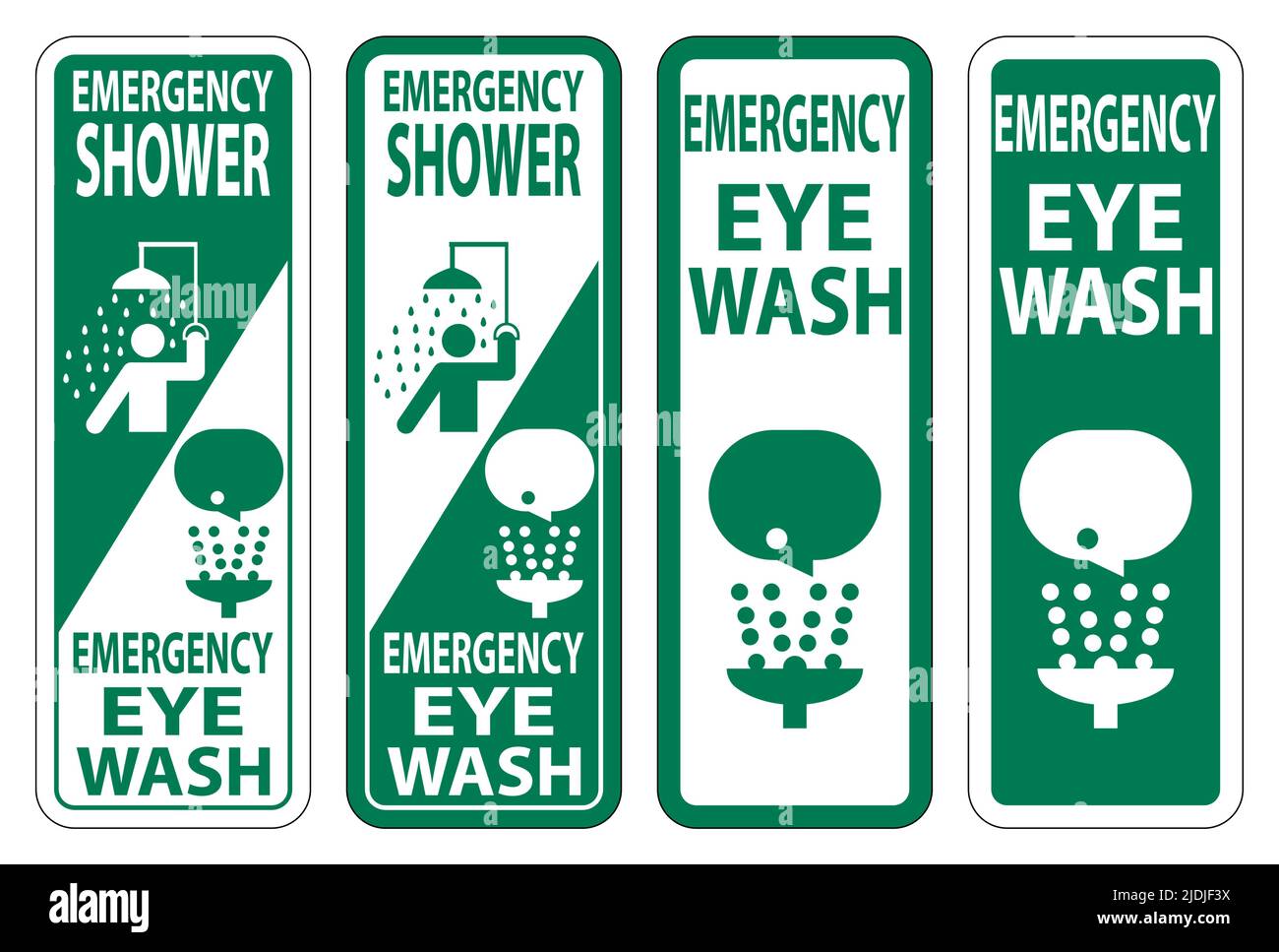 Emergency Shower,Eye Wash Sign Isolate On White Background,Vector ...