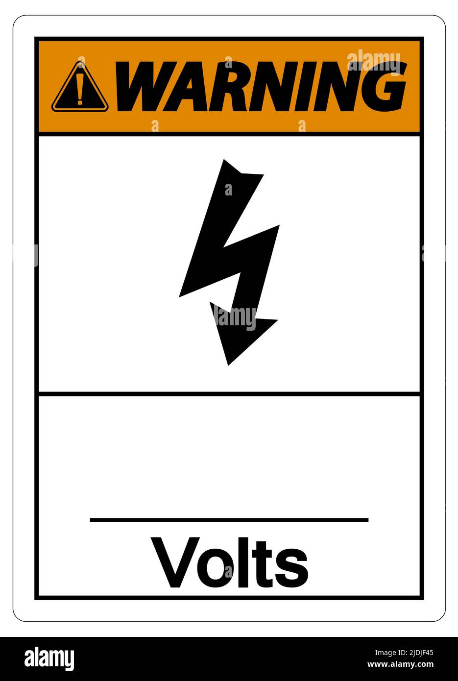 Warning Volts Symbol Sign On White Background Stock Vector Image & Art ...