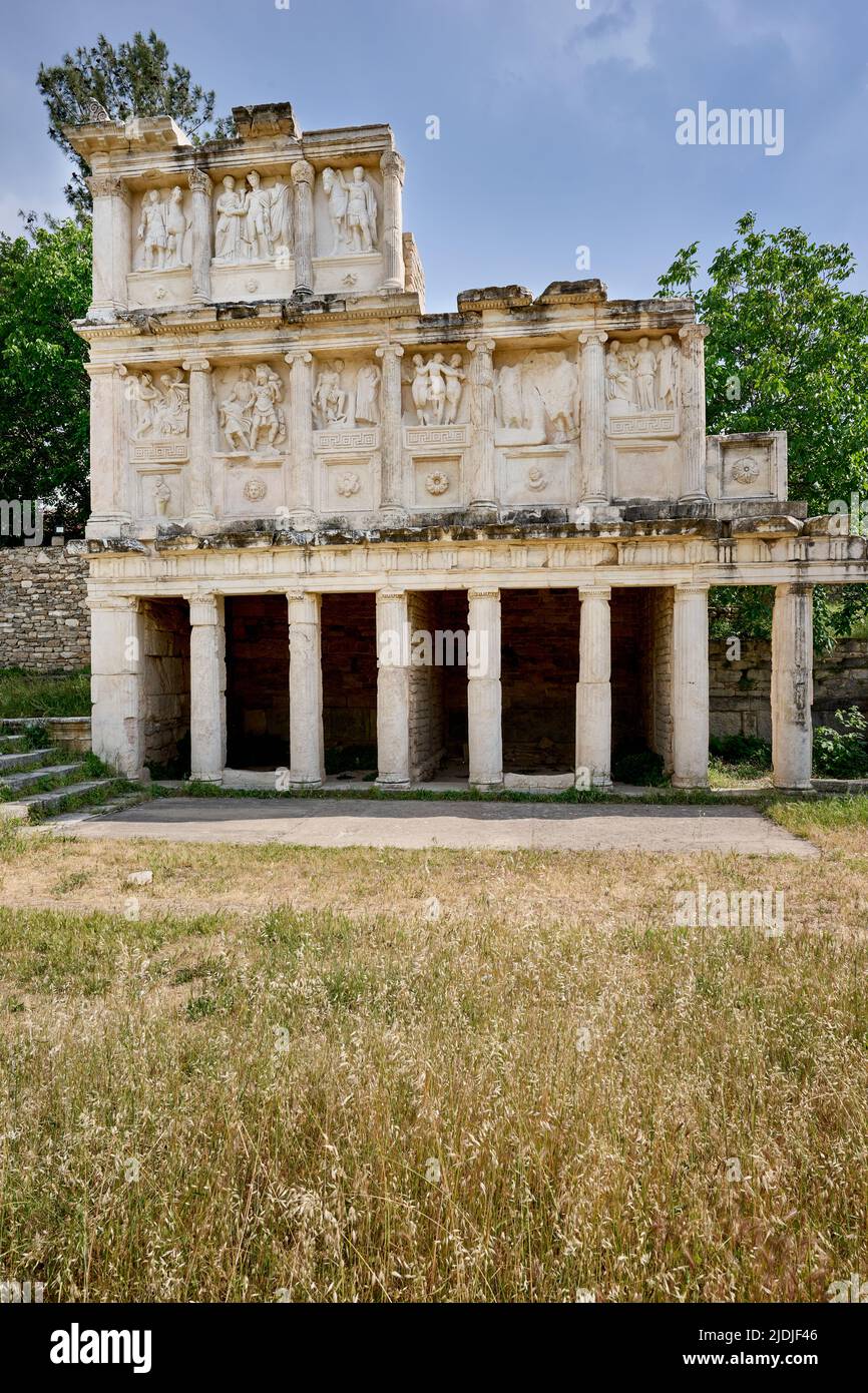 Reliefs of Sebasteion inside museum of Aphrodisias Ancient City, Hall ...