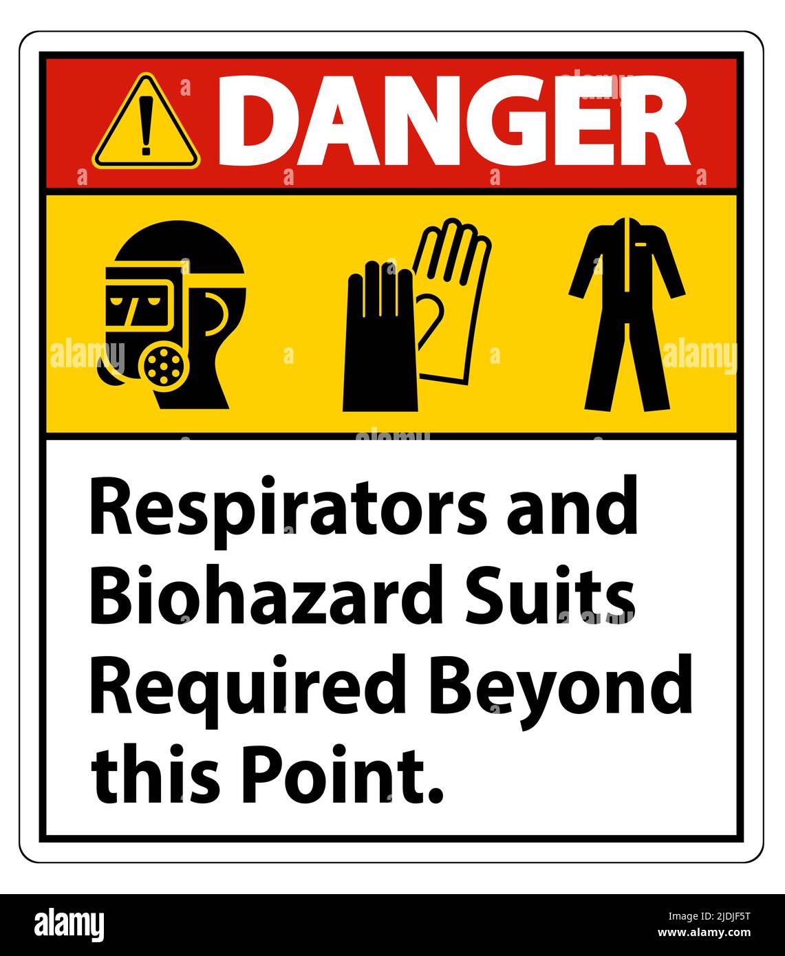 Warning PPE Sign Respirators And Biohazard Suits Required Beyond This ...
