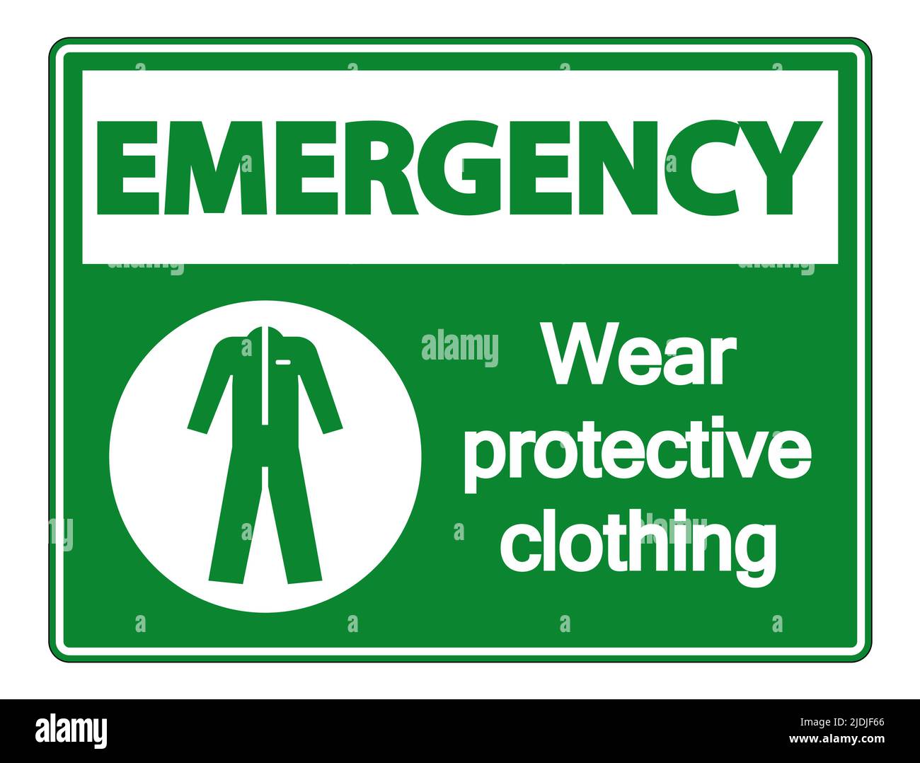 Emergency Wear protective clothing sign on white background,vector ...