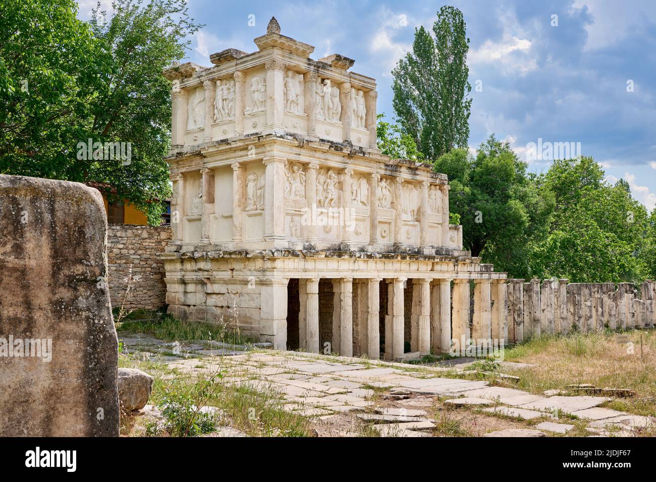 Reliefs of Sebasteion inside museum of Aphrodisias Ancient City, Hall ...