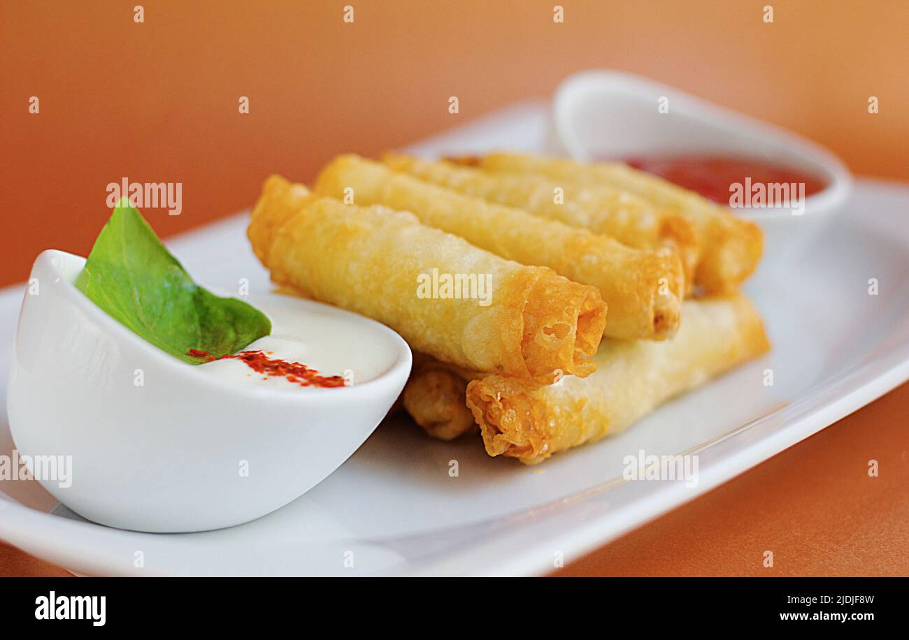 Rolled Crispy Pastry Sigara Borek Turkish Traditional Dish Stock Photo ...
