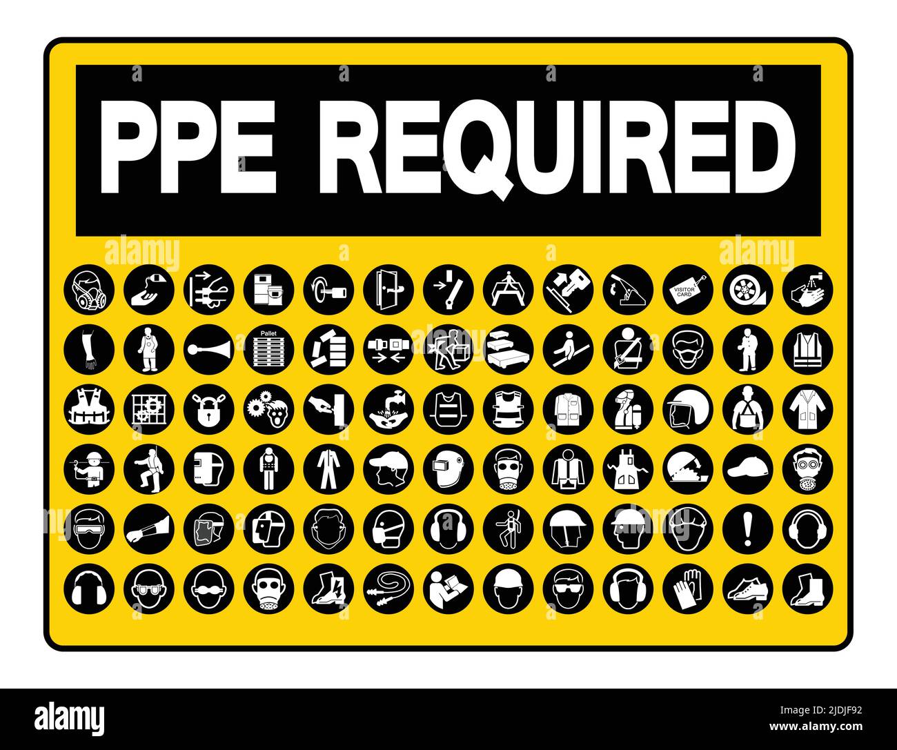 Required Personal Protective Equipment (PPE) Symbol,Safety Icon,Vector ...