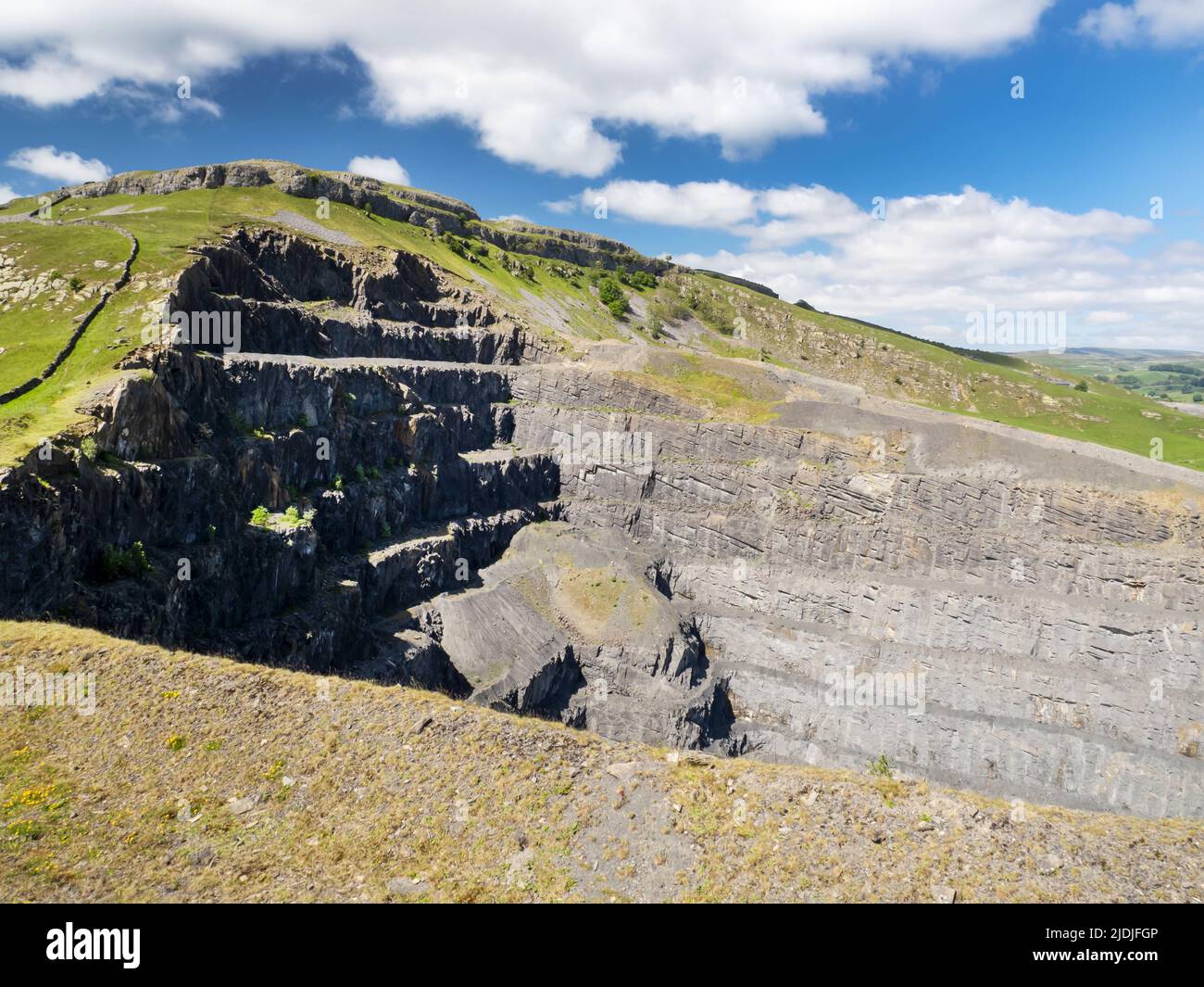 A quarry at Helwith Bridge below Moughton scar in the Yorkshire Dales ...