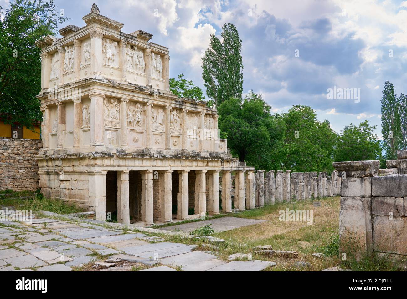 Reliefs of Sebasteion inside museum of Aphrodisias Ancient City, Hall ...