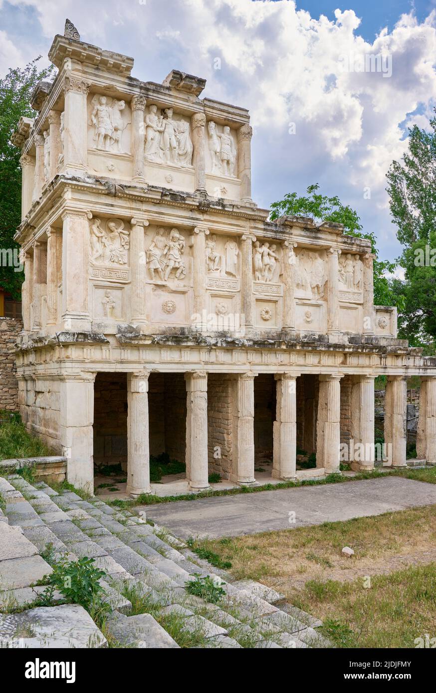 Reliefs of Sebasteion inside museum of Aphrodisias Ancient City, Hall ...
