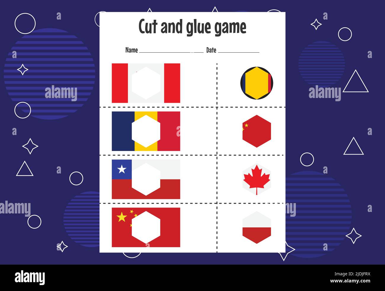 Cut and glue game for kids with country flag. Cutting practice for ...