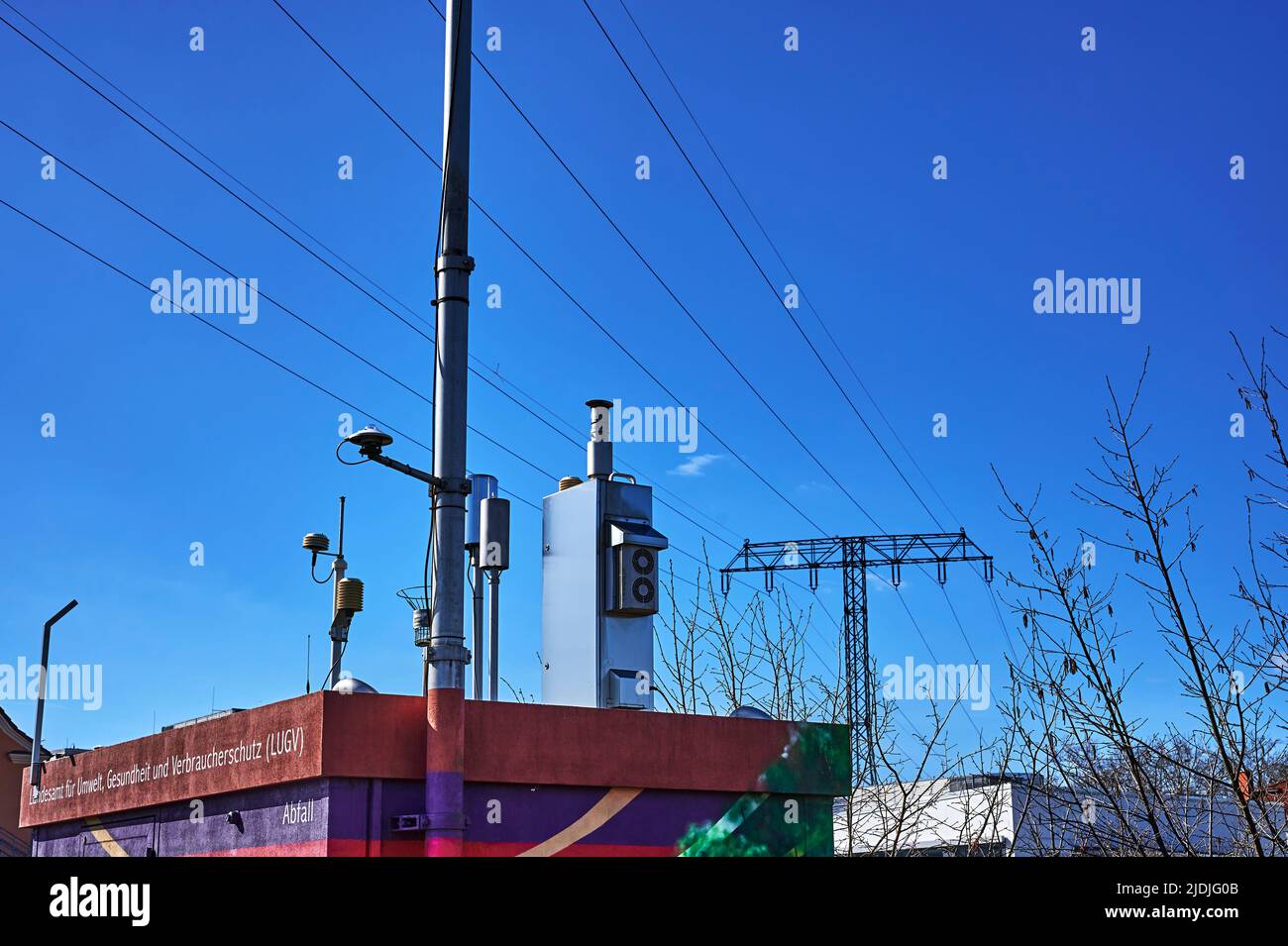 Blankenfelde-Mahlow, Germany - March 14, 2020: Measuring station for ...