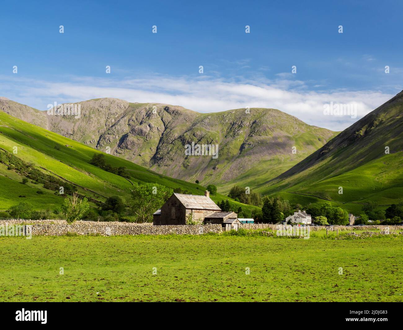 Wasdale Head in the Lake District looking up to Pillar Stock Photo - Alamy