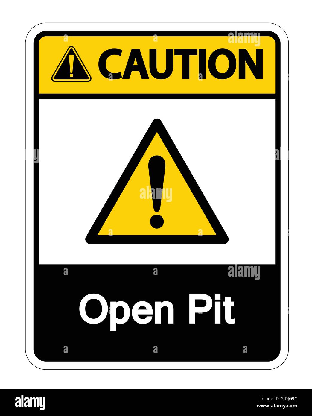 Caution Open Pit Symbol Sign Isolate On White Background,Vector ...