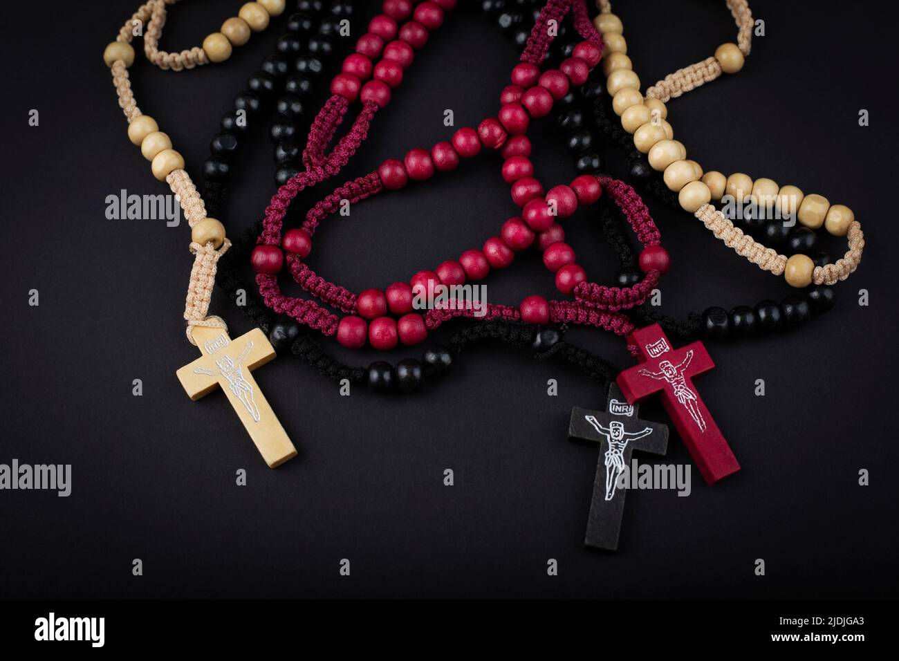 Set of traditional christian holy religious symbol rosary necklace ...