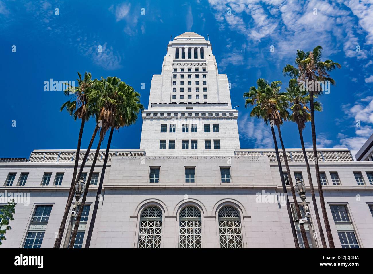 Los Angeles City Hall, local government building in downtown LA ...