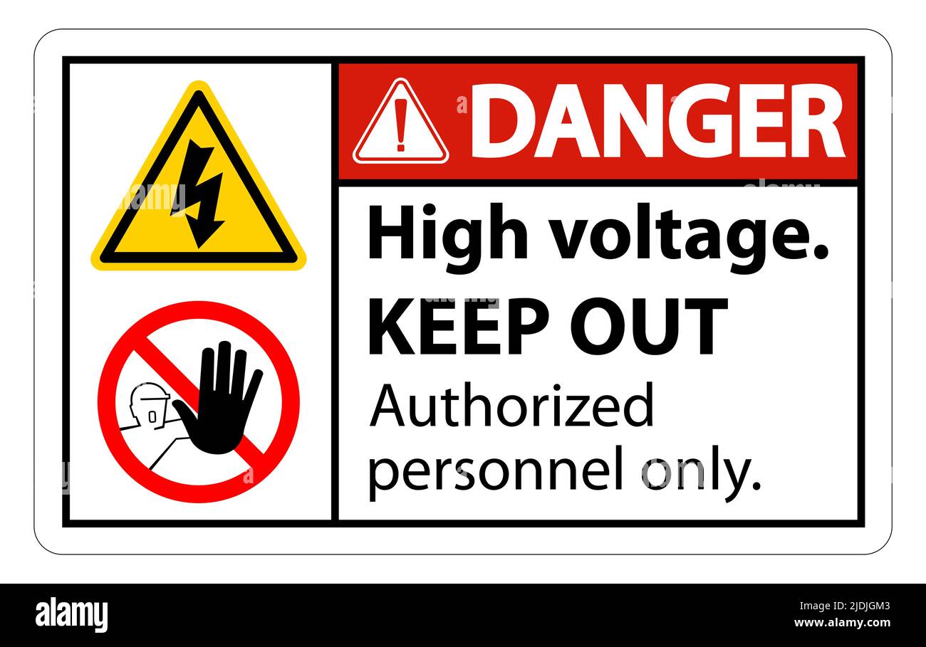 Danger High Voltage Keep Out Sign Isolate On White Background,Vector ...