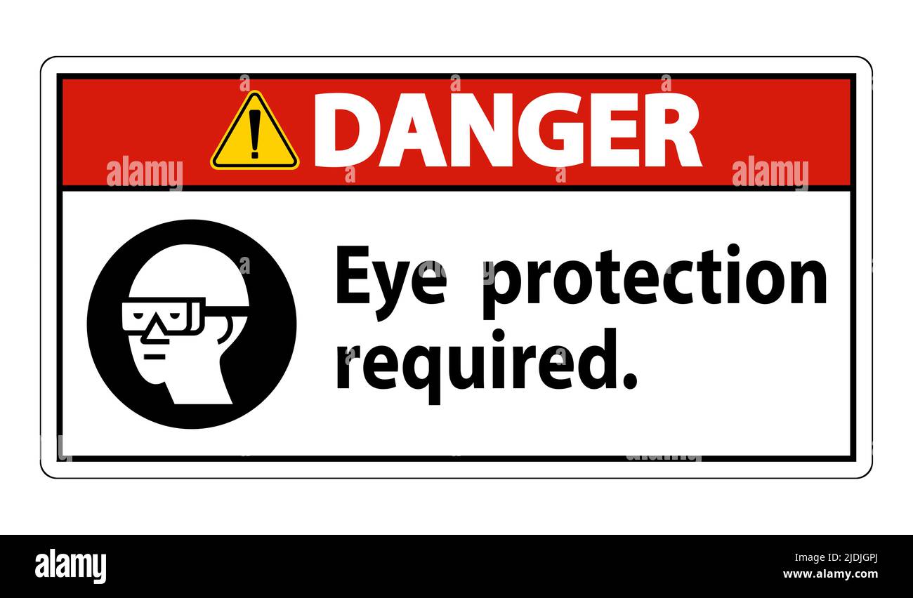 Danger Sign Eye Protection Required Symbol Isolate on White Background ...