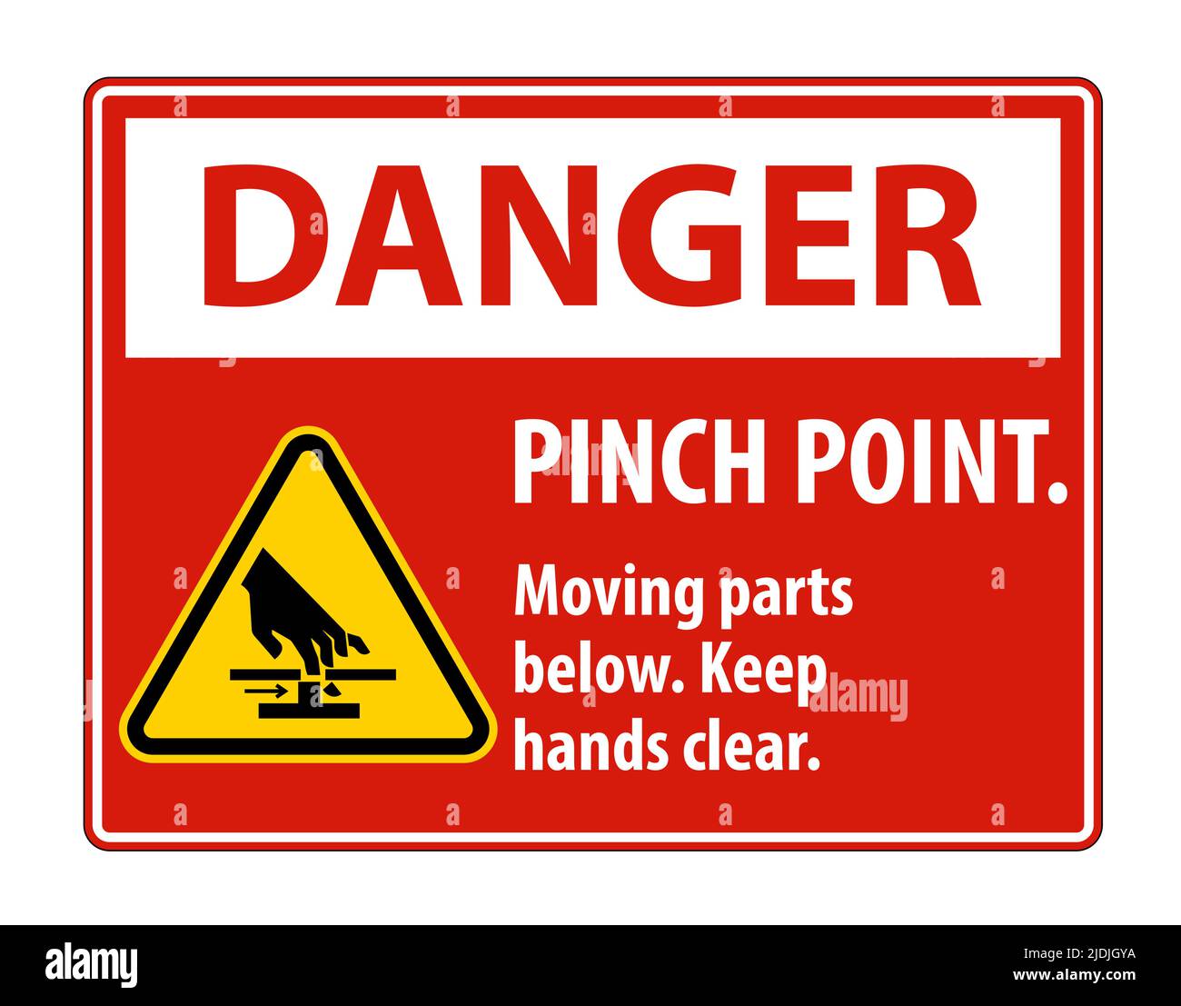 Danger Pinch Point, Moving Parts Below, Keep Hands Clear Symbol Sign ...