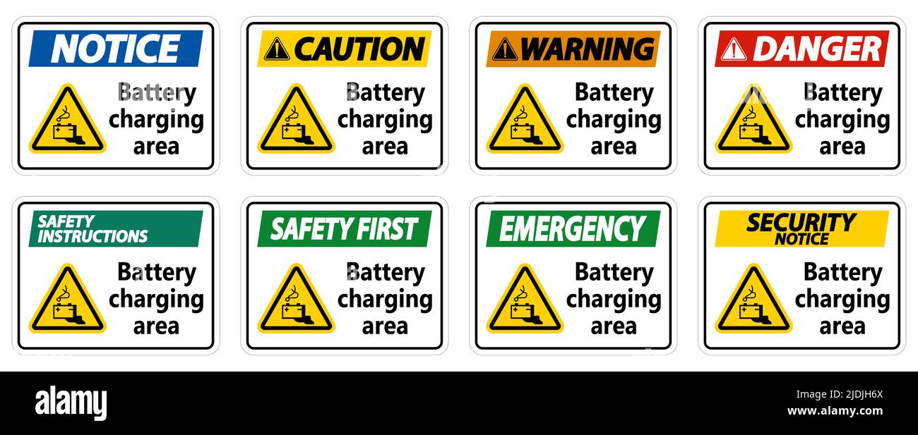 Battery charging area Sign on white background Stock Vector Image & Art ...