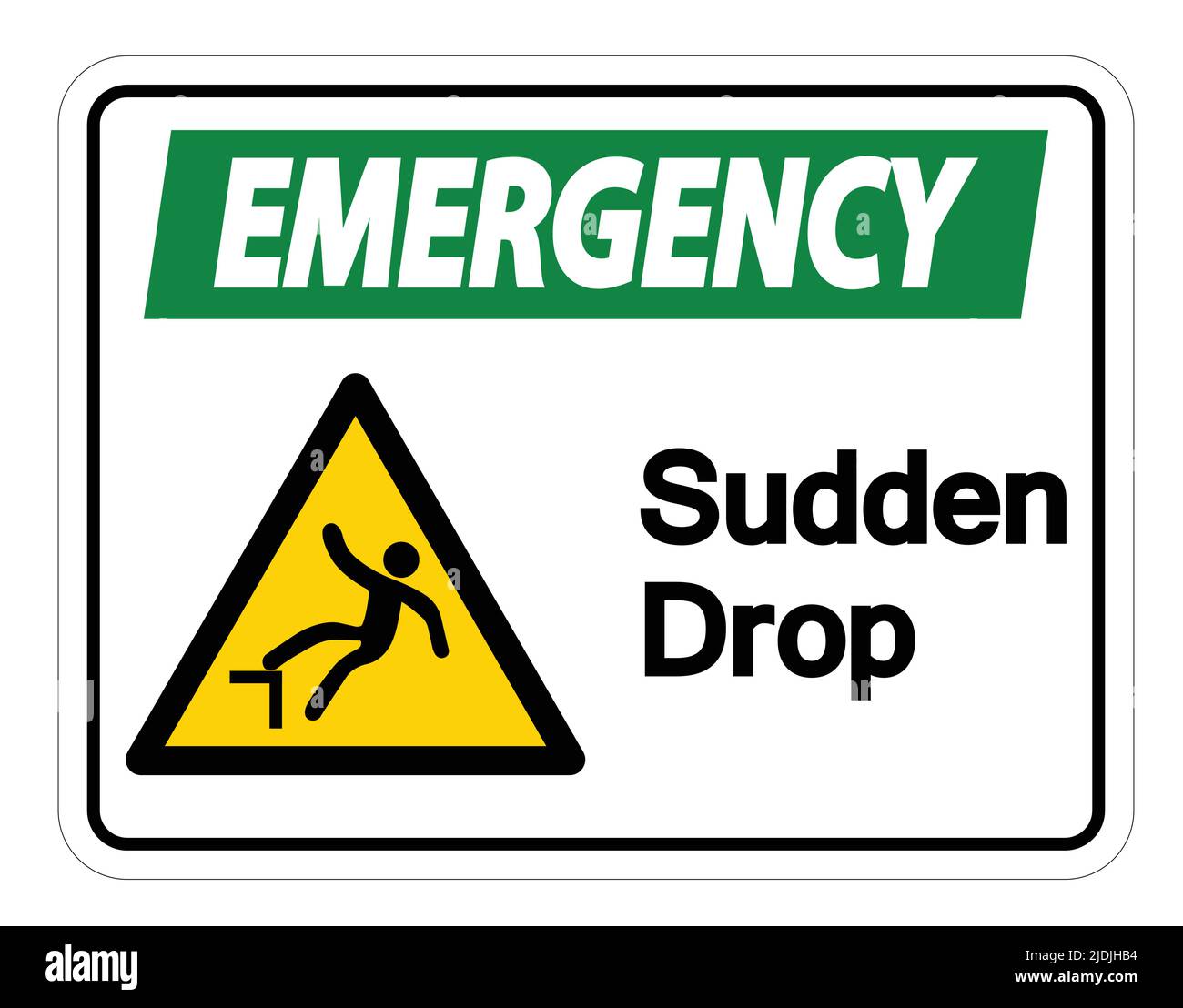 Emergency Sudden Drop Symbol Sign On White Background,Vector ...