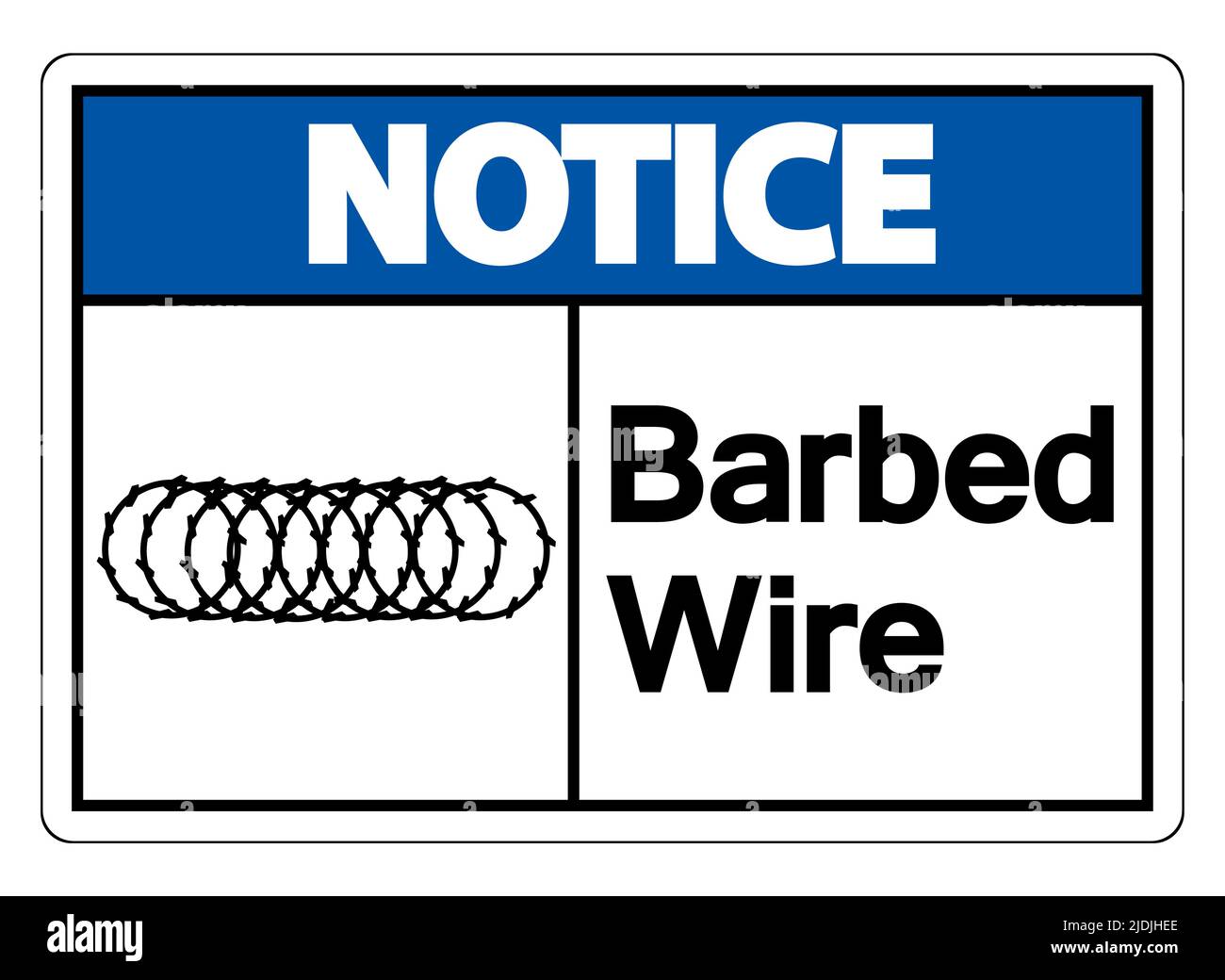 Notice Barbed Wire Symbol Sign On White Background,Vector Illustration ...
