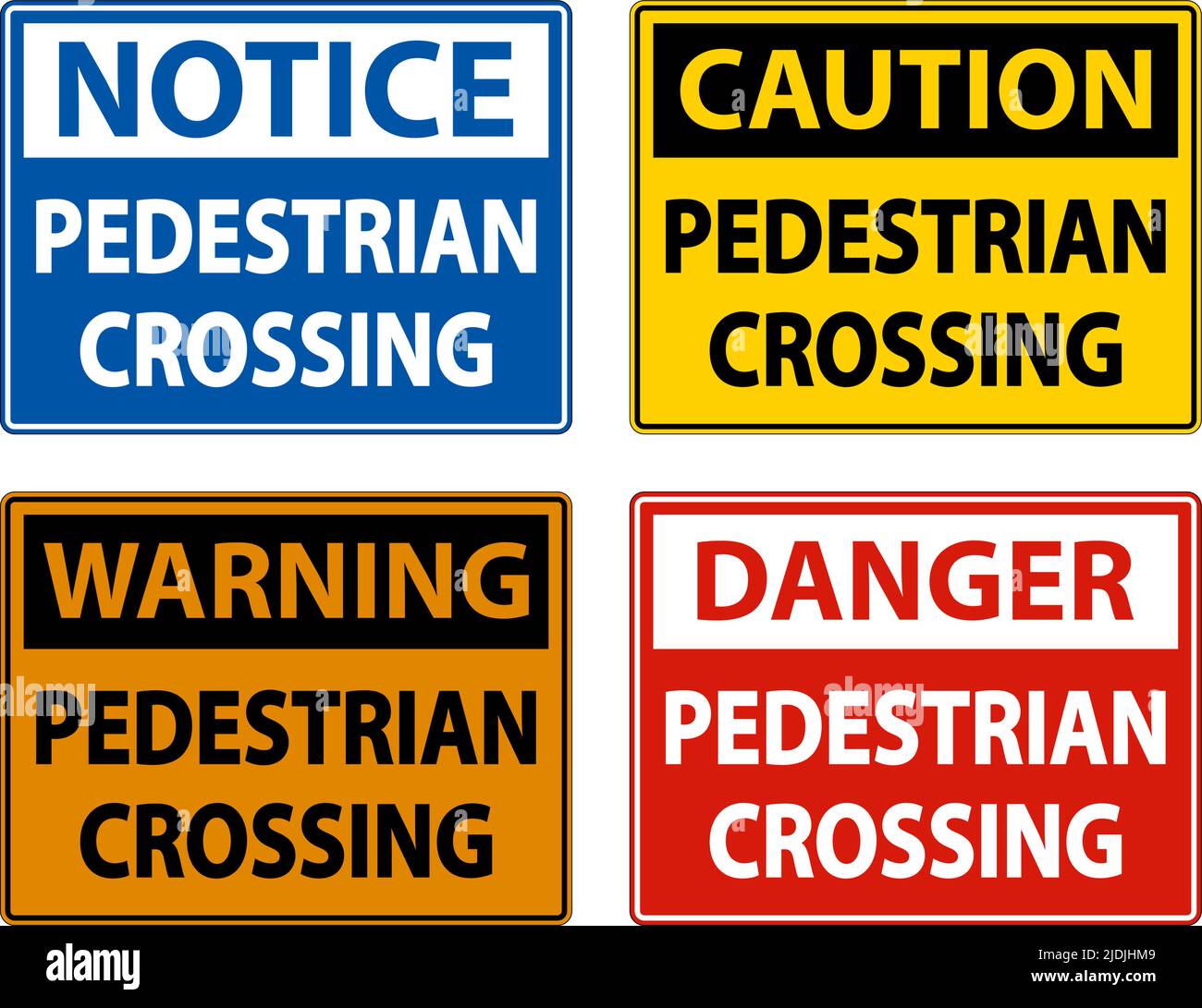 Pedestrian Crossing Sign On White Background Stock Vector Image & Art ...