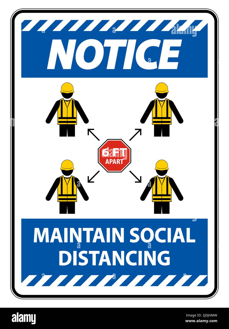 Notice Maintain social distancing, stay 6ft apart sign,coronavirus ...