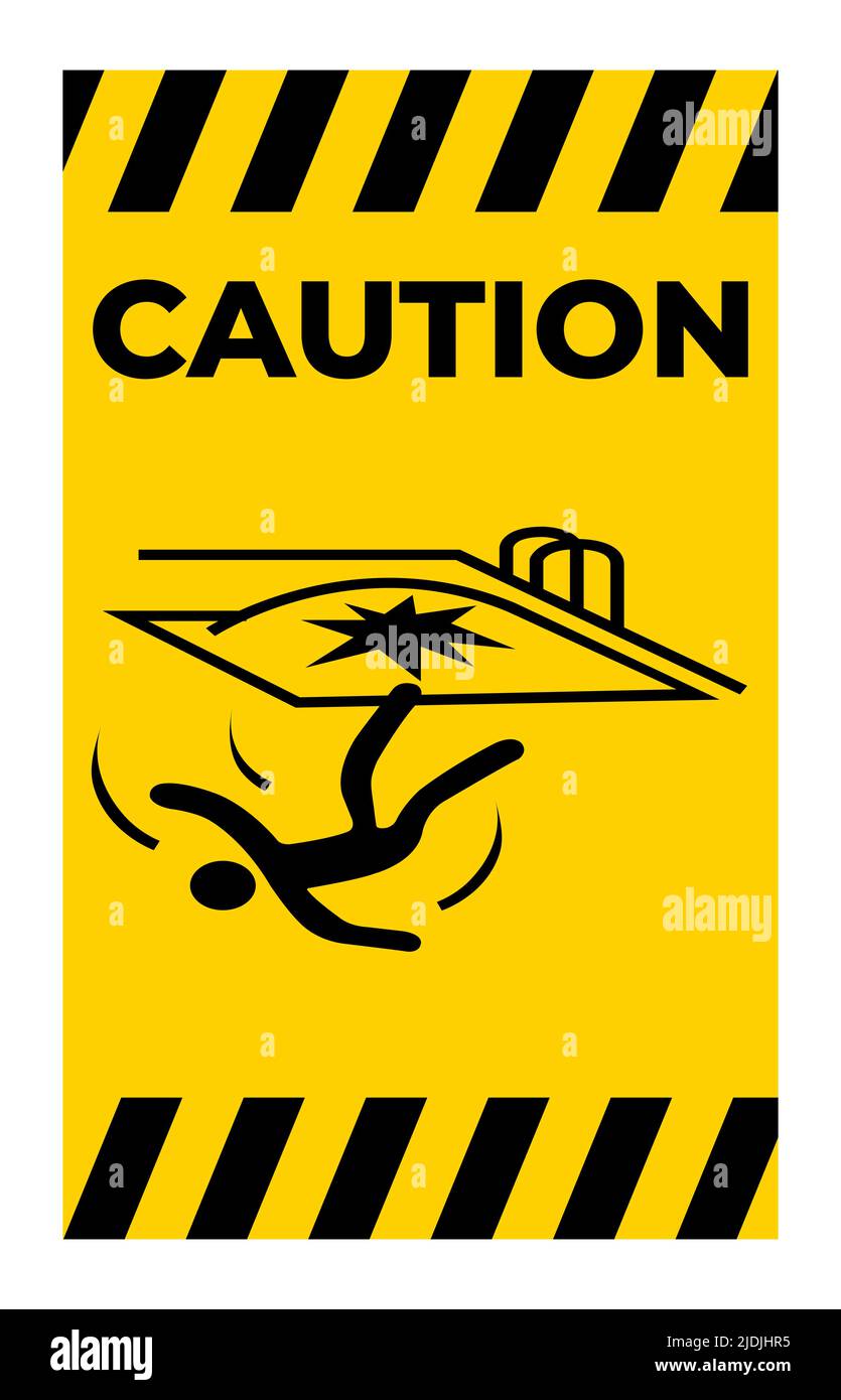 Caution Fall Hazard Symbol Sign Isolated on White Background Stock ...