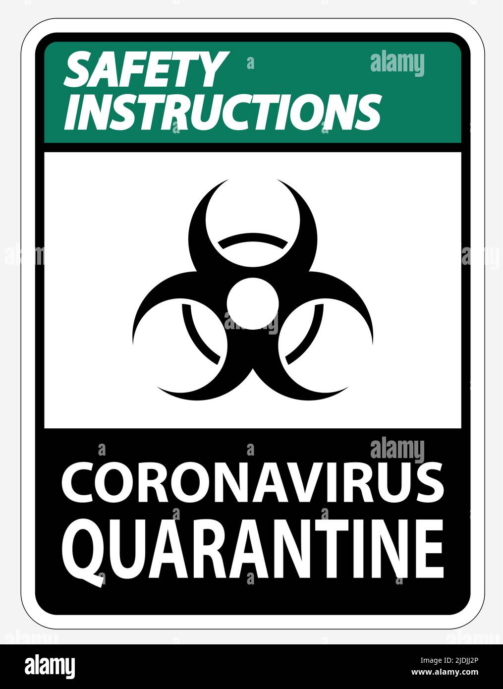 Safety Instructions Coronavirus Quarantine Sign Isolated On White ...