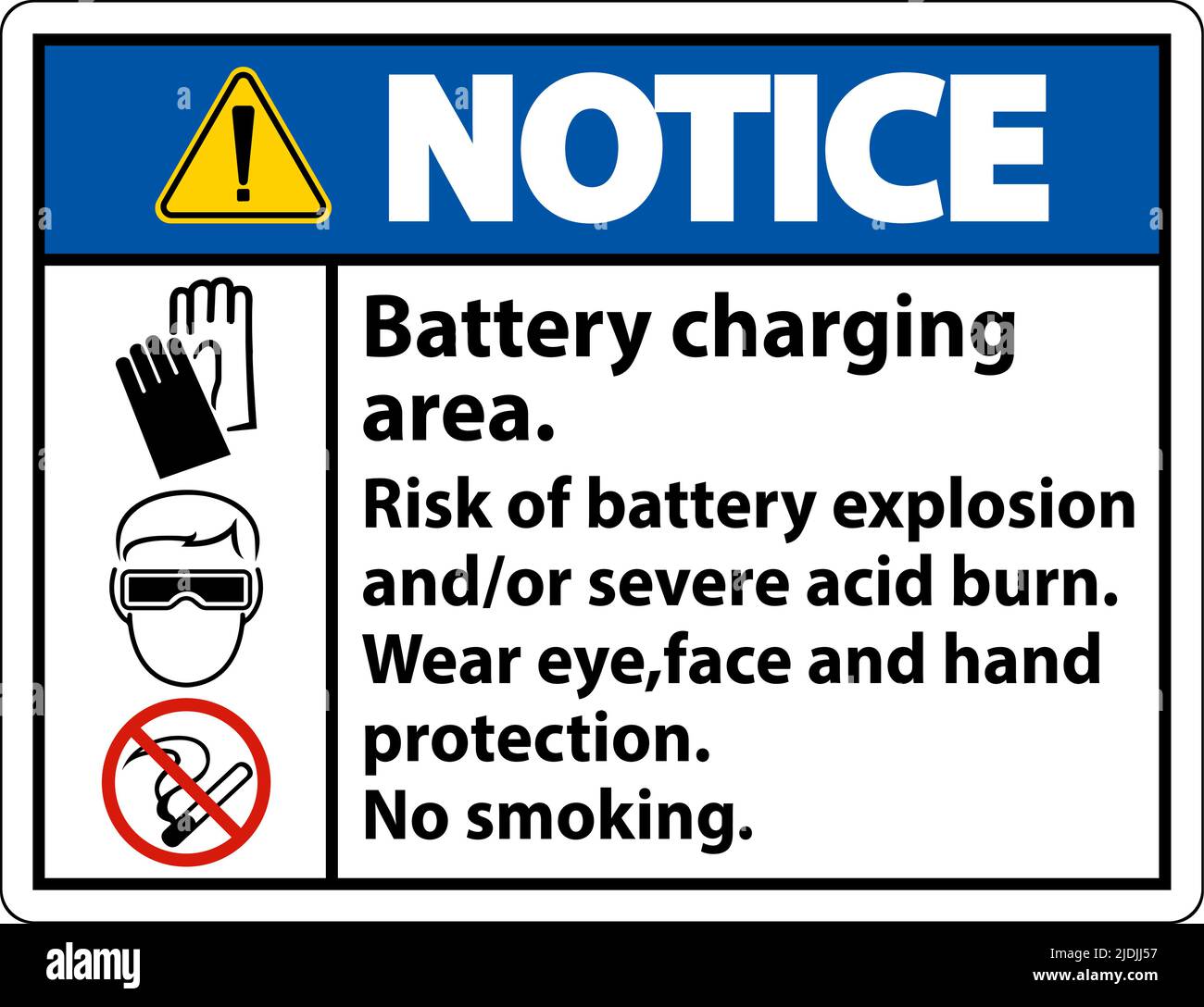 Notice Battery Charging Area Sign On White Background Stock Vector ...