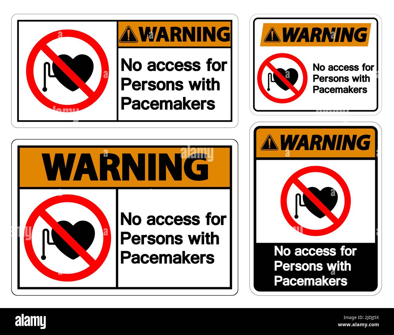 Warning No Access For Persons With Pacemaker Symbol Sign On White ...
