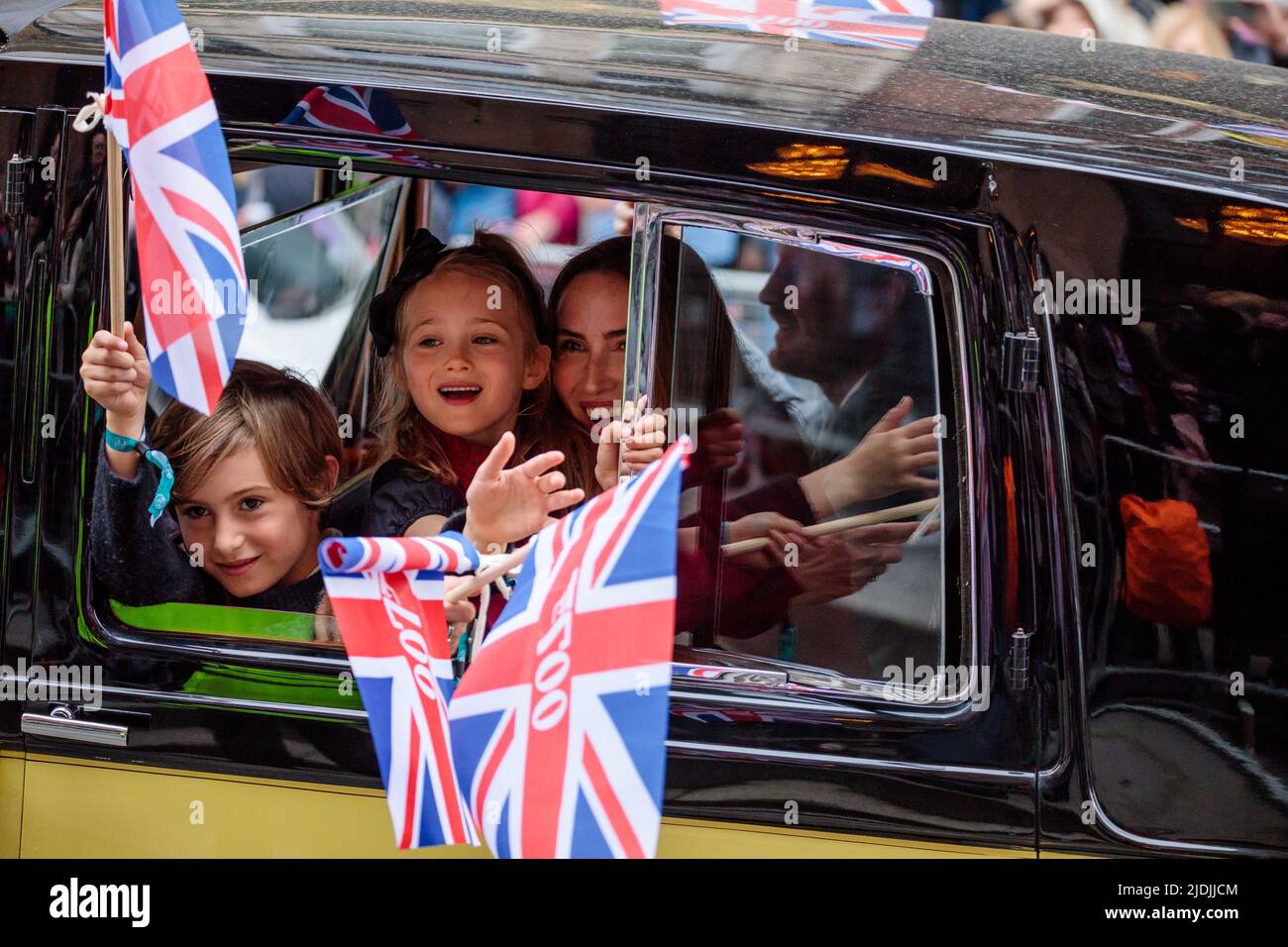 The Platinum Jubilee Pageant, proceeds along Whitehall on the fourth ...