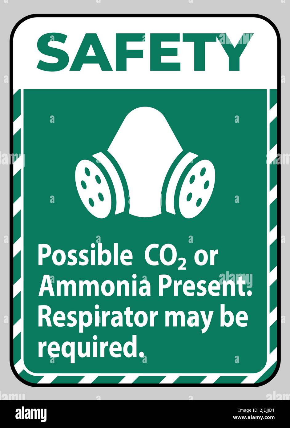 Safety Instructions PPE Sign Possible Co2 Or Ammonia Present ...