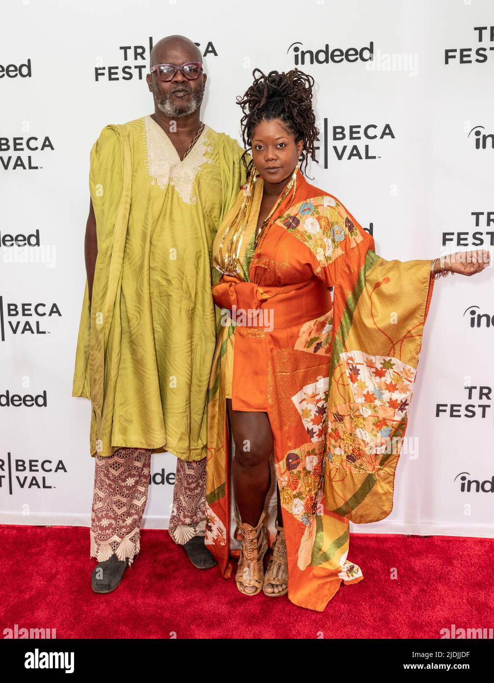 New York, NY - june 11, 2022: Heibon Nazaire and Lynette Joy attend the premiere of Netflix film ...