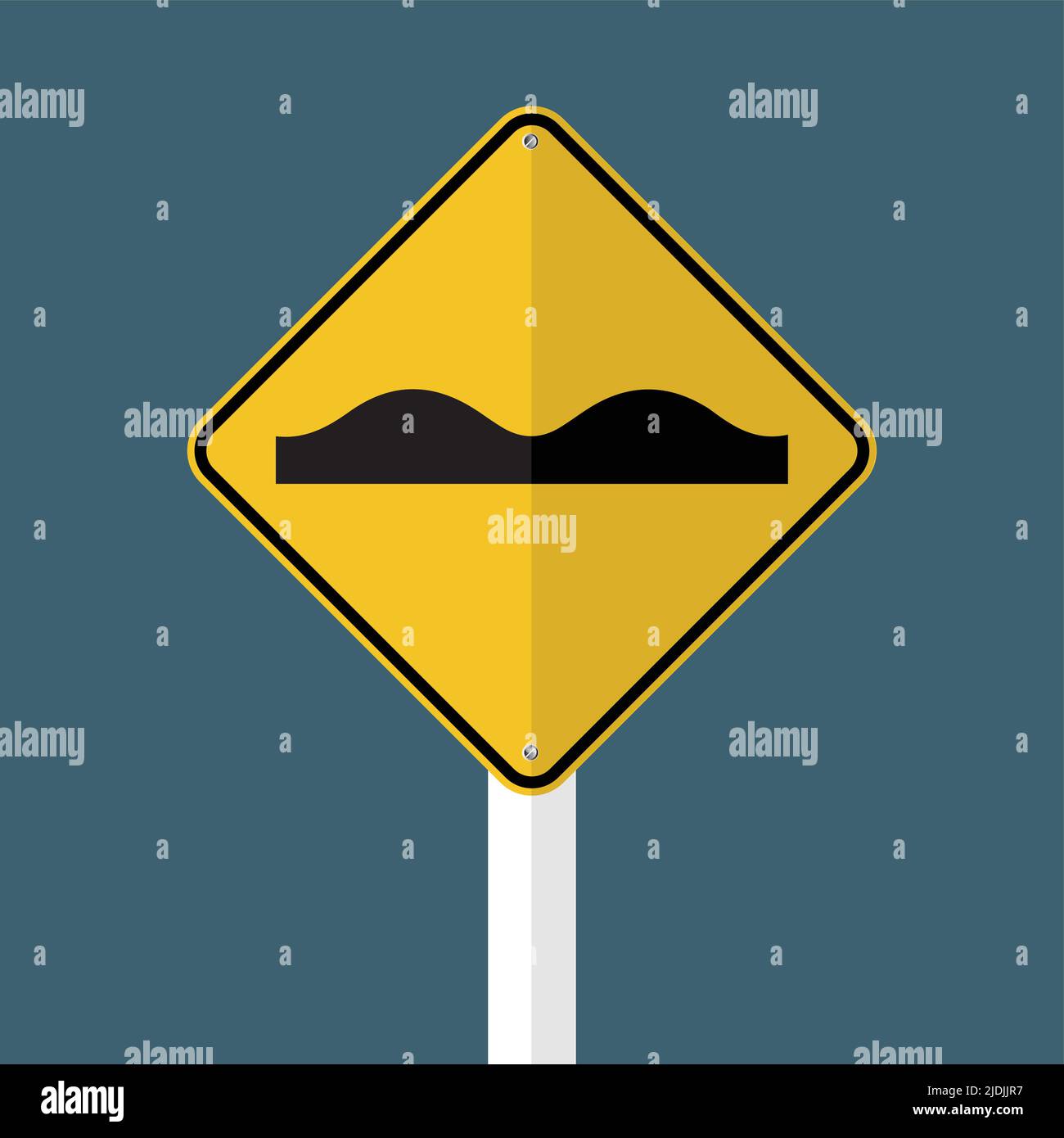 Uneven road surface Sign isolated on grey sky background,vector ...