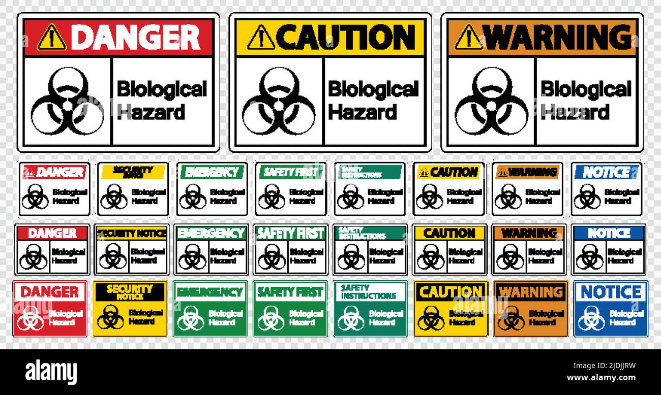 Set Biological Hazard Symbol Sign Isolate On White Background,Vector ...