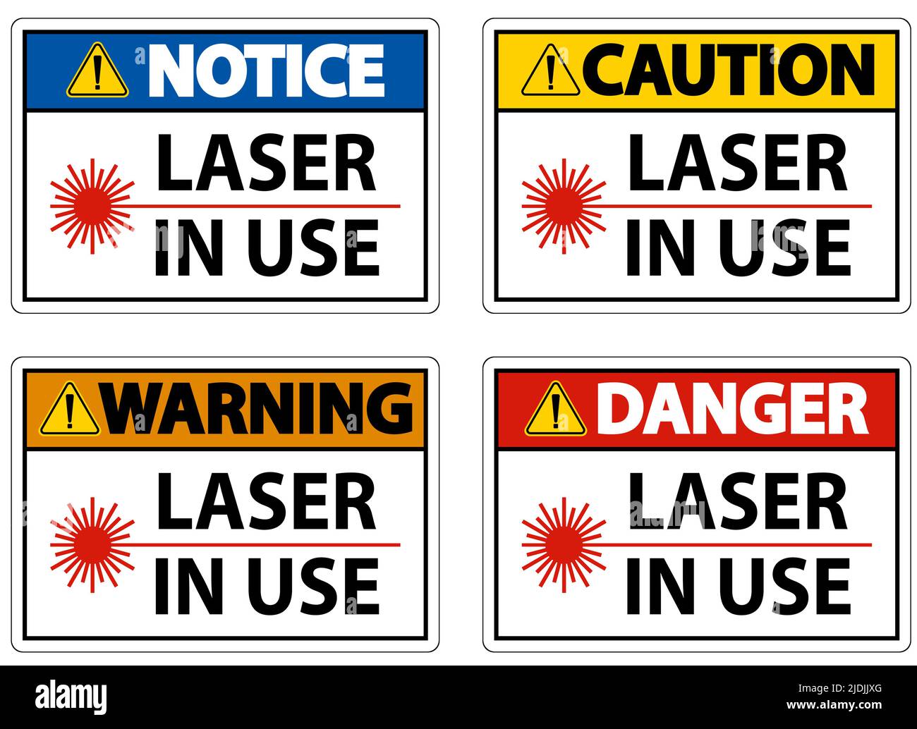 Danger Laser In Use Symbol Sign On White Background Stock Vector Image ...