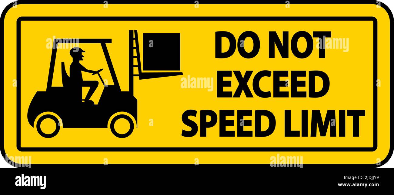 Do Not Exceed Speed Limit Label Sign On White Background Stock Vector ...