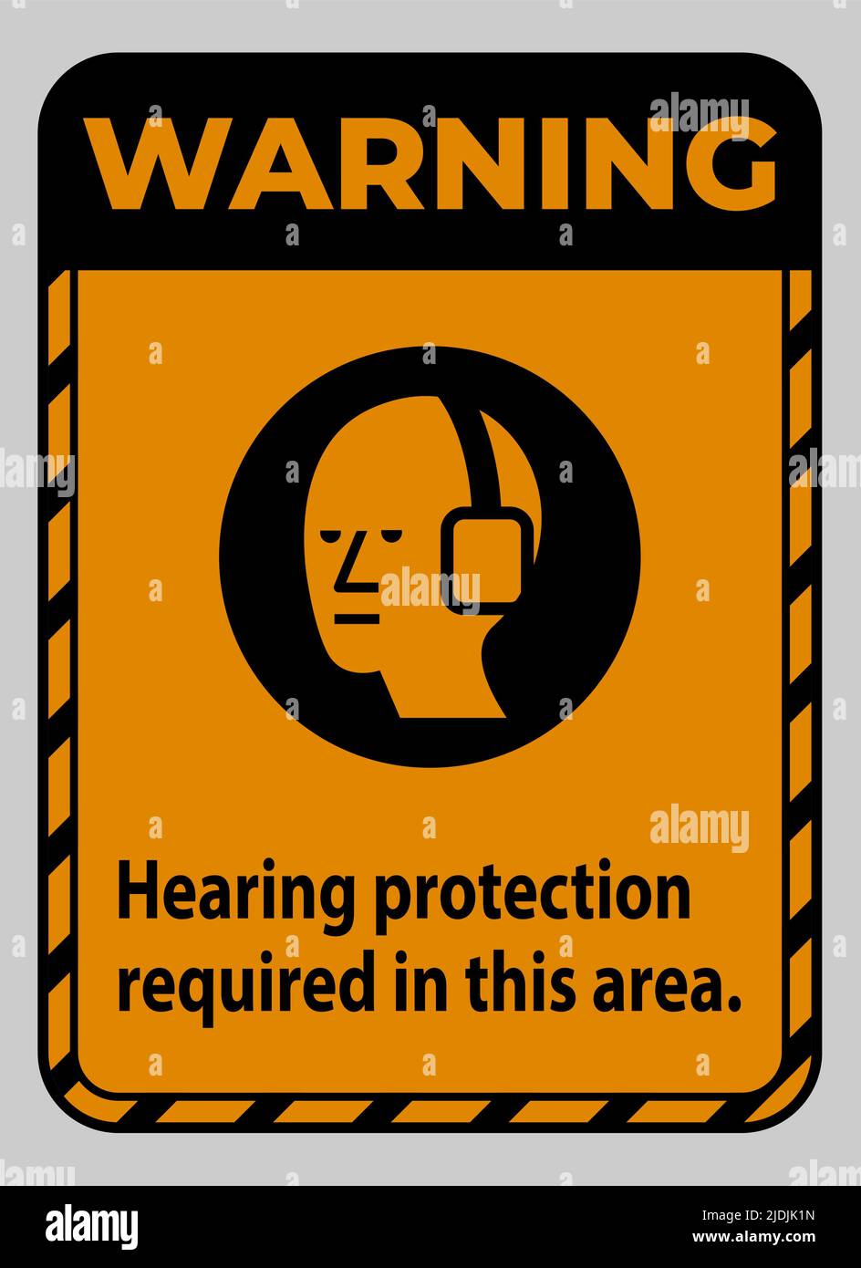 Warning Ppe Sign Hearing Protection Required In This Area With Symbol