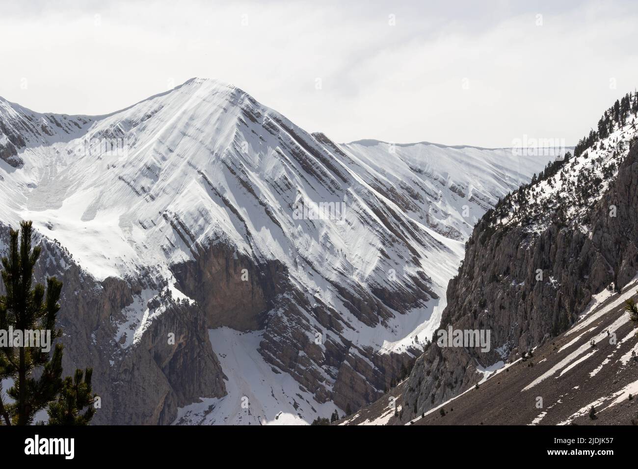Snowy mountain in the pyrenees spain europe Stock Photo - Alamy