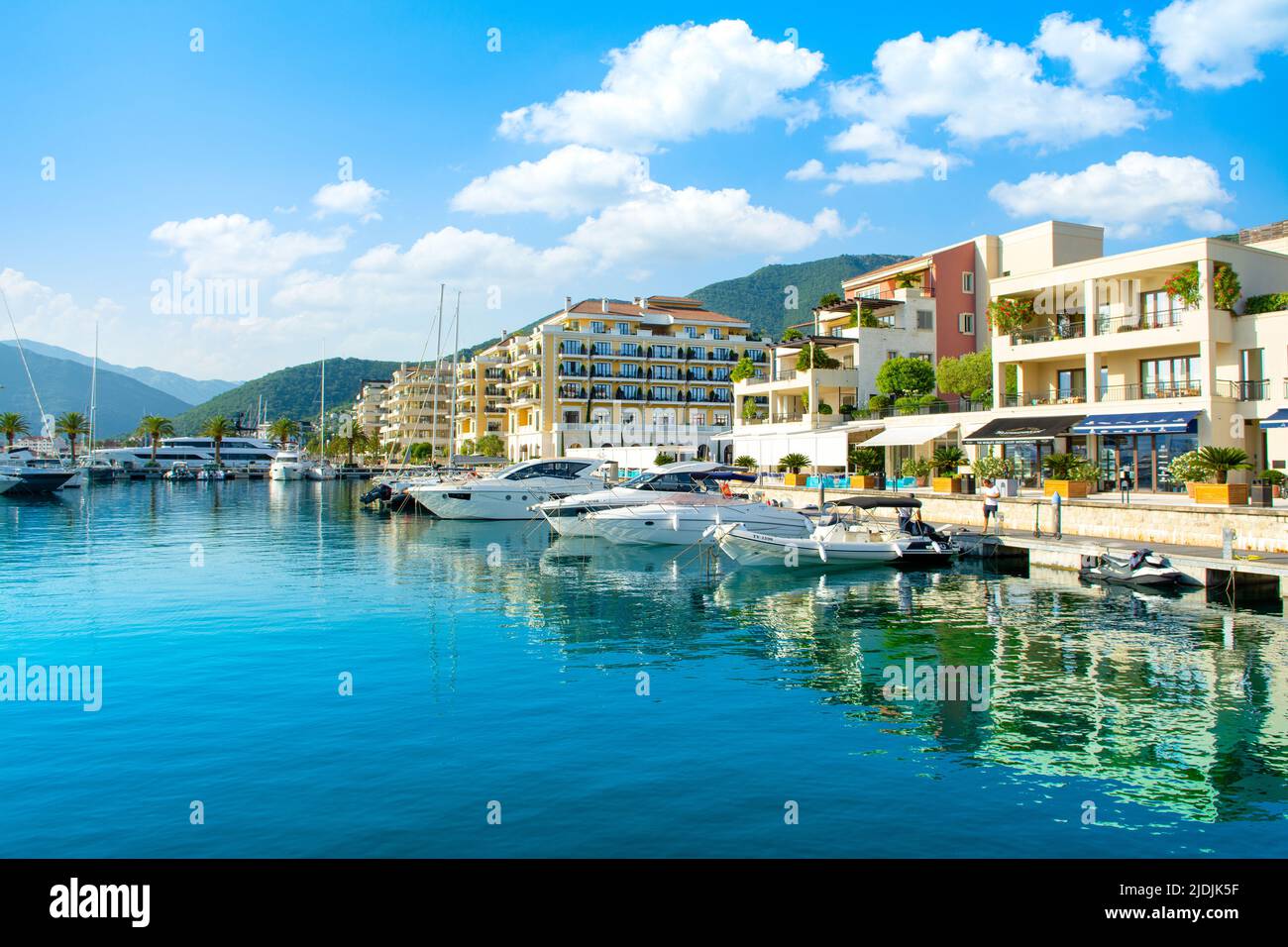 Tivat, Montenegro - June 18, 2022: Landscape of the yacht marina in ...