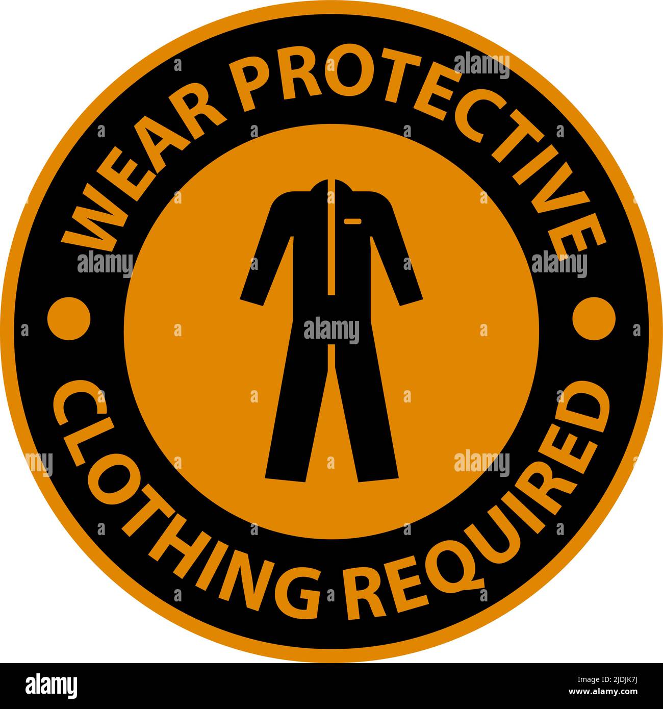 Warning Wear protective clothing sign on white background Stock Vector ...