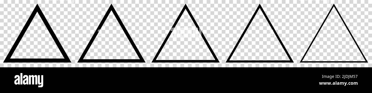 Triangle icons with different width. Traffic sign. Vector illustration ...