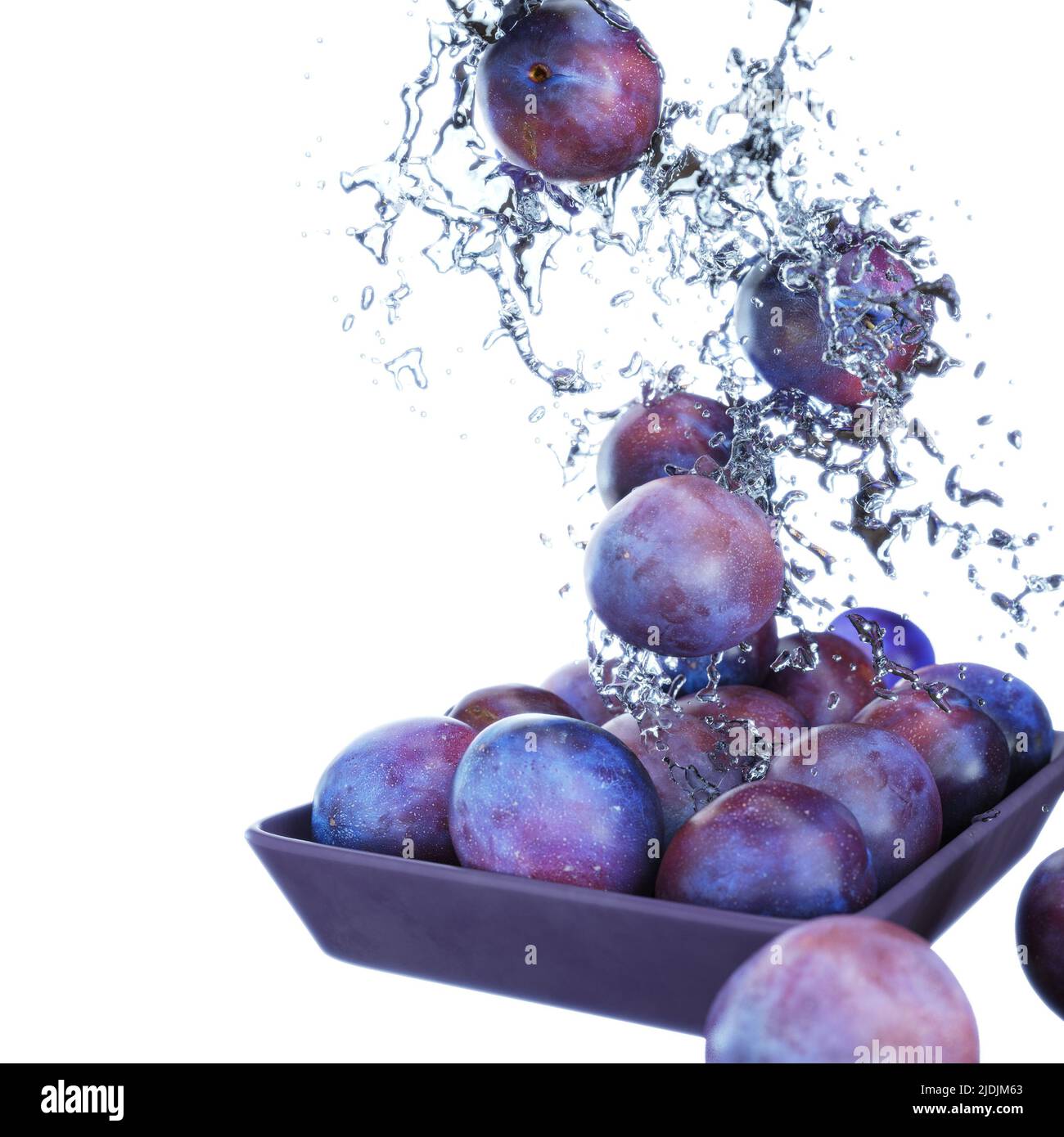 Fresh plums in water splash hi-res stock photography and images - Alamy