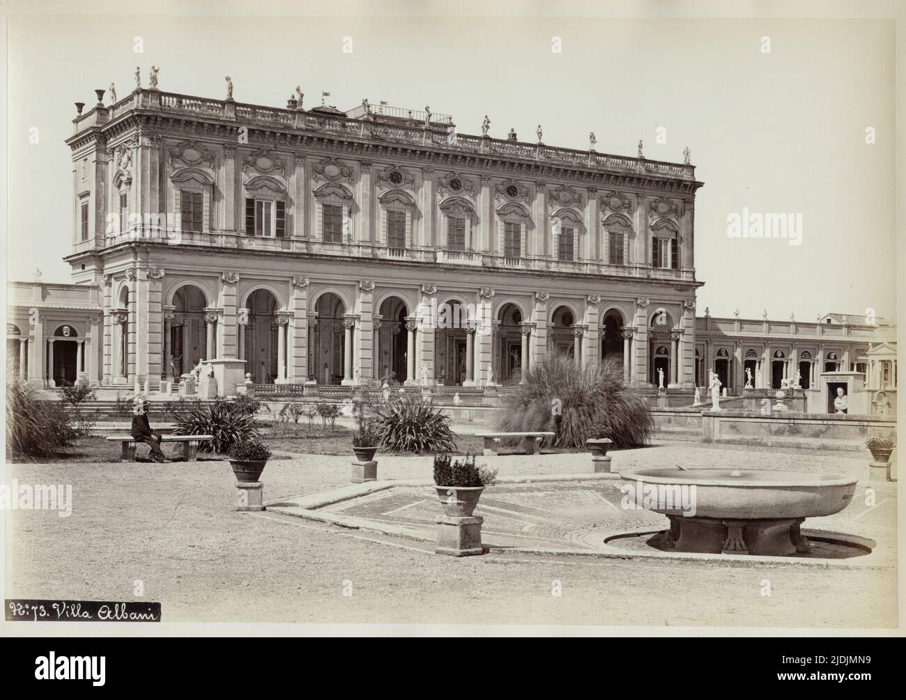 Exterior view of Villa Albani, Rome, Italy, circa 1875. Photography by ...