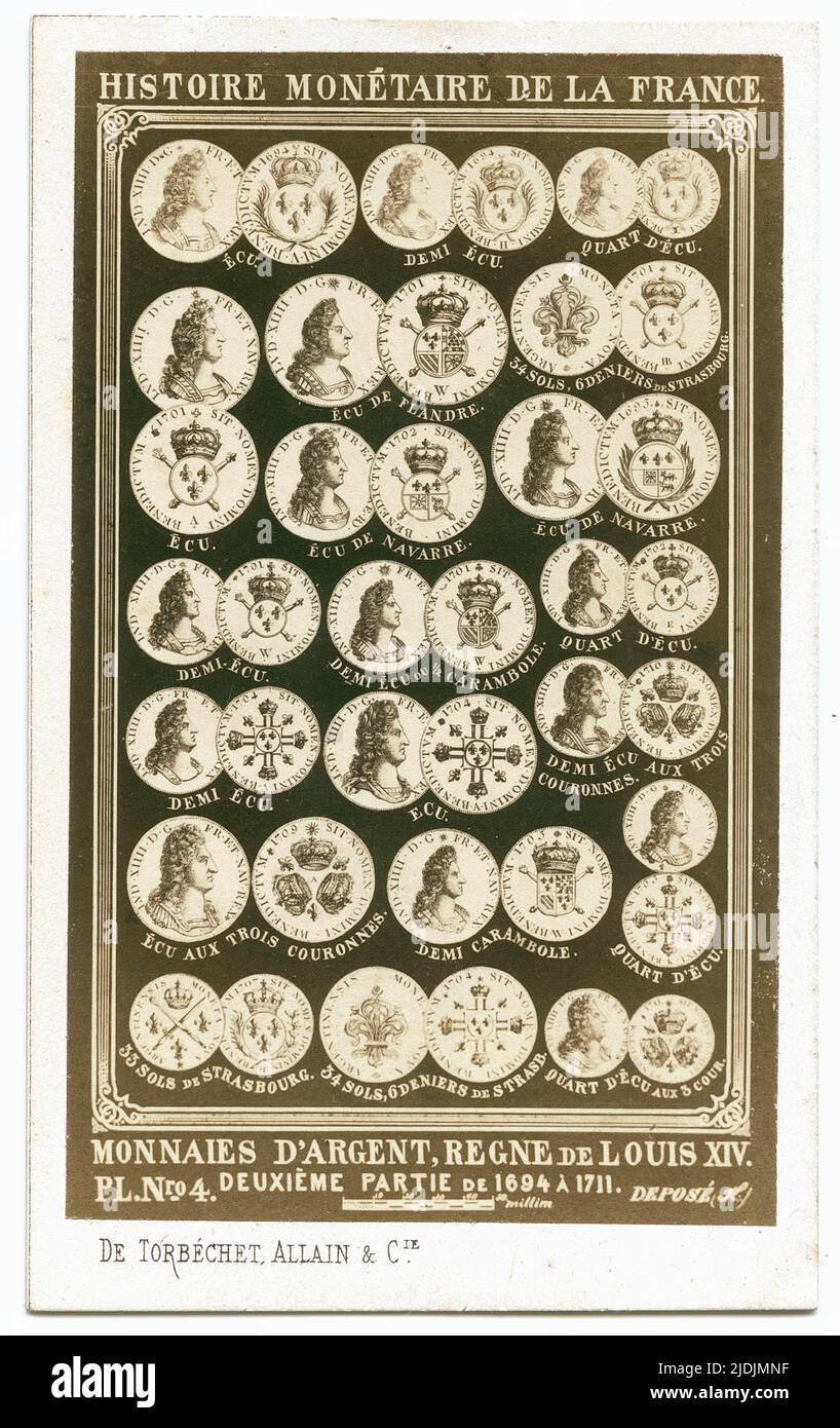 Histoire Monétaire de la France, Monnaies D'Argent, Regne de Louis XIV ...