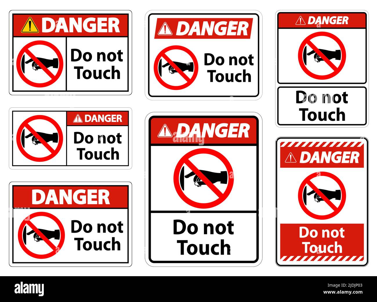 Danger do not touch sign label on transparent background Stock Vector ...